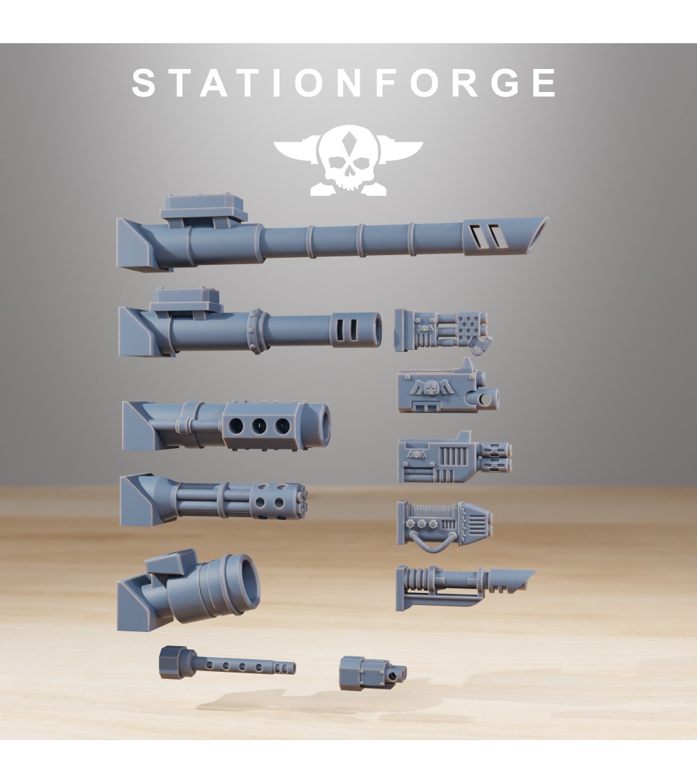 Miniature Imperial Soldiers Grim Guard Set E Death Division Auto Cannon ...